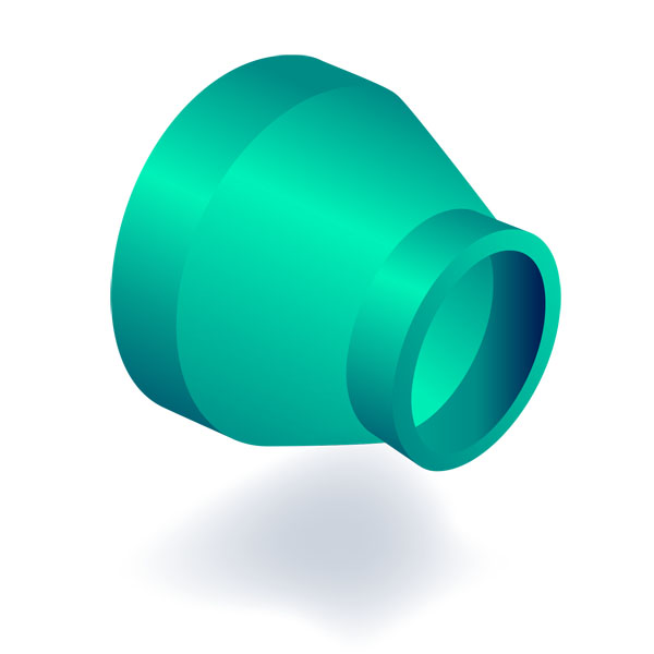 Reduc CC Corta PE100RC Negro 280-250 mm SDR7,4 - Agruquero