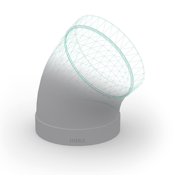 Codo 45º Socket PPS Gris 140 mm AIR - Agruquero