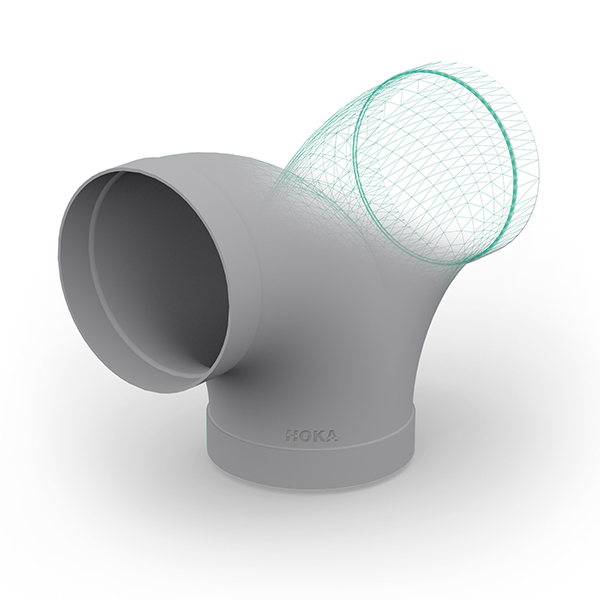 Te 90º Salida Circular Socket PPS Gris 110 mm AIR - Agruquero